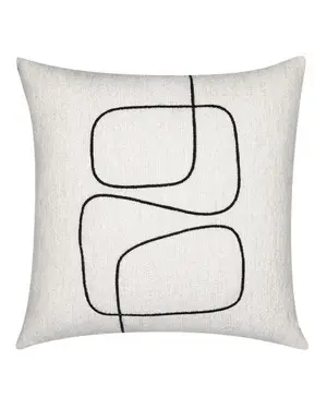 ELAINE SMITH Linear Luxe Indoor & Outdoor Woven Accent Pillow - Ebony