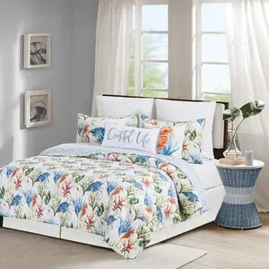 C&F HOME Marino Cotton Quilt Set Reversible And Machine Washable - Blue