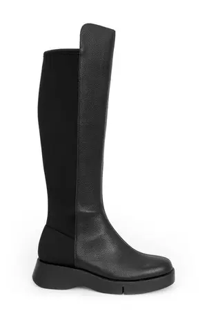 Aerosoles Flavia Knee High Boots - Black Pebbled Leather