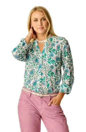 Carve Designs Dylan Gauze Tunic - Cloud Multifloral