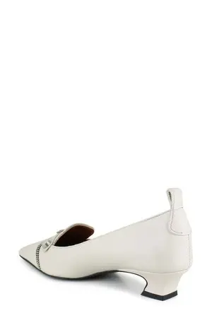ZIGINY Mariela Kitten Heel Pump - Milk Leather