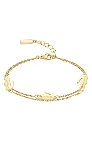 Lacoste Crocodile Station Chain Bracelet - Gold
