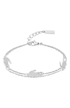 Lacoste Crocodile Station Chain Bracelet - Silver