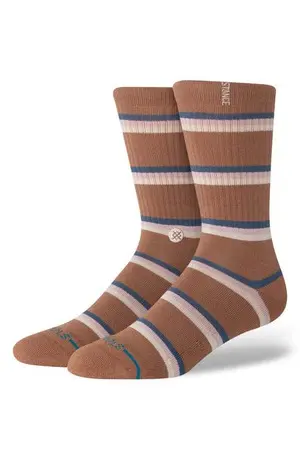 Stance Strata Stripe Crew Socks - Brown