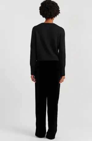 Chinti & Parker Embellished Bow Crewneck Sweater
