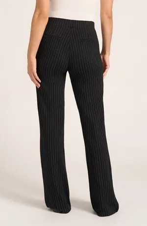 Matty M. Wide Leg Pinstriped Ponte Pants