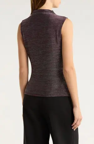 Veronica Beard Alora Metallic Sleeveless Knit Top