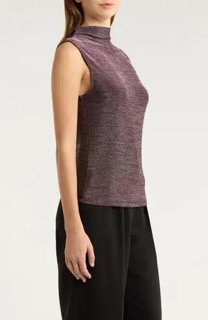 Veronica Beard Alora Metallic Sleeveless Knit Top