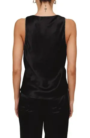 Bella Dahl Beaded Trim Satin Tank
