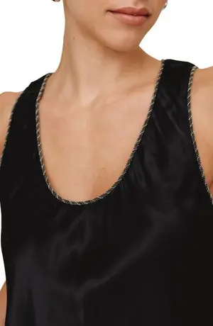 Bella Dahl Beaded Trim Satin Tank