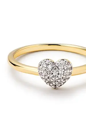 ANA LUISA Ellery Cubic Zirconia Pavé Heart Ring