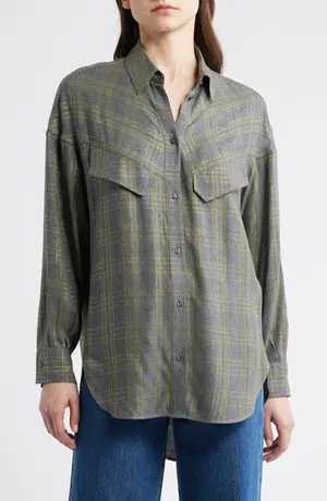 Hugo Boss Metallic Plaid Woven Shirt