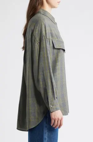 Hugo Boss Metallic Plaid Woven Shirt