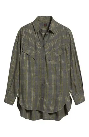 Hugo Boss Metallic Plaid Woven Shirt