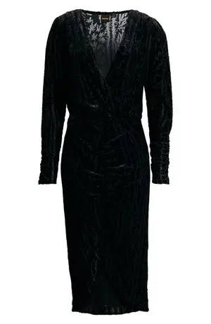 Hugo Boss Efilo Long Sleeve Burnout Dress