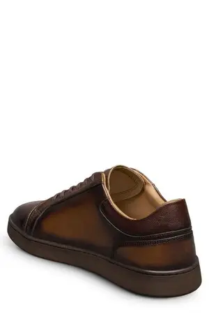 Allen Edmonds Chambers Croc Embossed Cap Toe Sneaker - Coffee