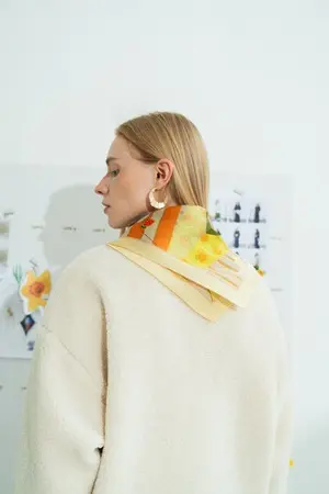 LOST PATTERN Seasons In The Park" Silk Scarf