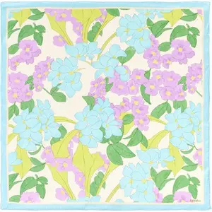 LOST PATTERN "rosebay" Silk Bandana Scarf Pink & Blue