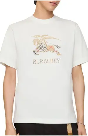 Burberry Ekd Ombré Cotton T-shirt - Chalk White