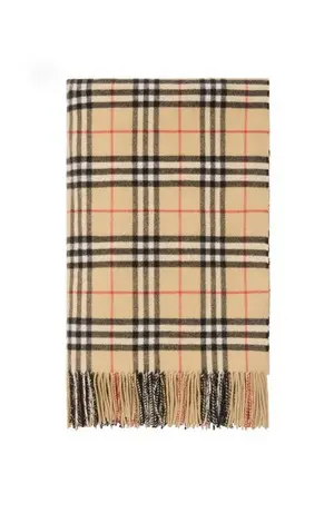Burberry Check Cashmere Blanket - Sand Beige