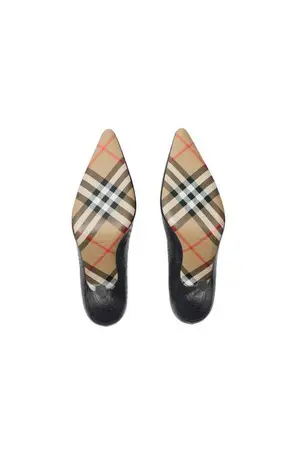 Burberry Check Leather Dame High Pumps