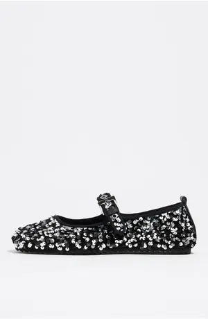 Bimba Y Lola Sequin Ballerina - Silver