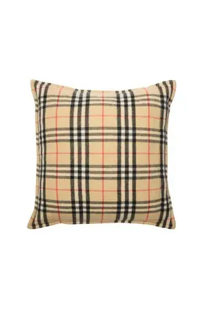 Burberry Check Cashmere Cushion - Sand Beige