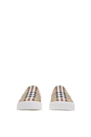 Burberry Check Cotton Slip-on Sneakers