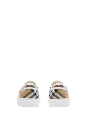 Burberry Check Cotton Slip-on Sneakers