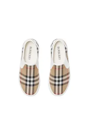 Burberry Check Cotton Slip-on Sneakers