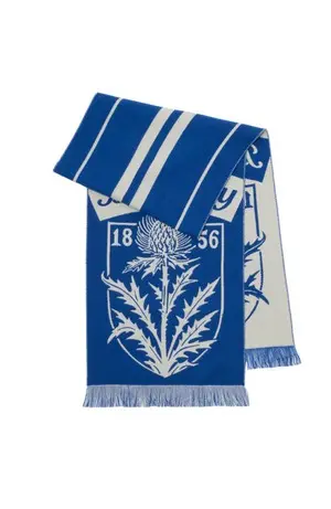 Burberry Thistle Shield Wool Scarf - Flag Blue
