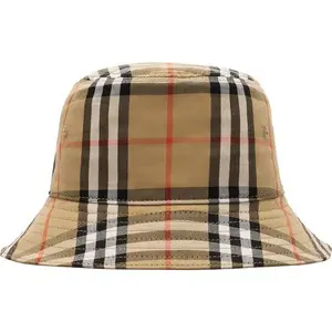 Burberry Check Cotton Bucket Hat - Sand Beige