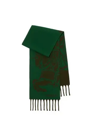 Burberry Reversible Ekd Wool Scarf - Marsh Green