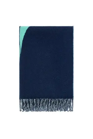 Burberry Ekd Wool Cashmere Blanket - Damson Blue