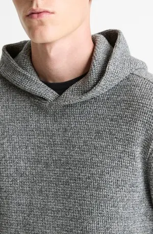 Vince Brushed Waffle Texture Pullover Hoodie
