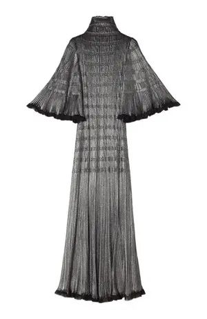 LANVIN Metallic Viscose Knit Midi Dress