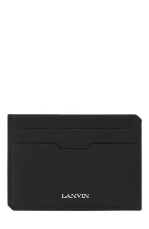 LANVIN Compagnon Leather Cardholder Black