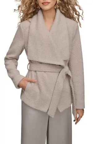 Donna Karan New York Belted Wrap Sweater Jacket - Vapor