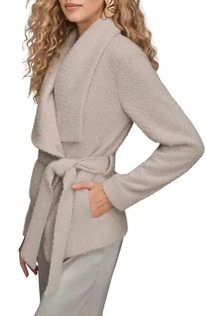 Donna Karan New York Belted Wrap Sweater Jacket