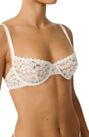 KAT THE LABEL Daisy Embroidered Underwire Bra