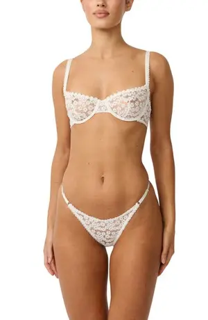 KAT THE LABEL Daisy Embroidered Thong