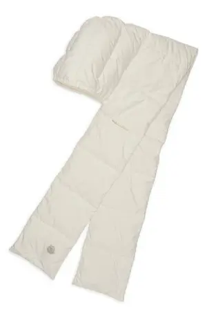 Moncler Quilted Down Hooded Scarf - Silk White