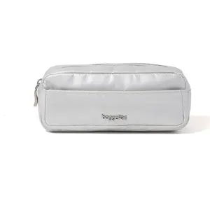 BAGGALLINI Long Pocket Cosmetic Bag - Silver Metallic