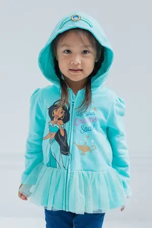 Disney Princess Zip-up Hoodie - Princess Jasmine Blue Blue