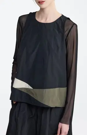 LUUKAA Tallora Asymmetric Taffeta Top