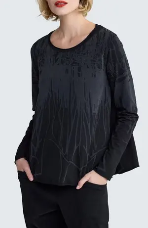 LUUKAA Selene Laser-burn Jersey Blouse