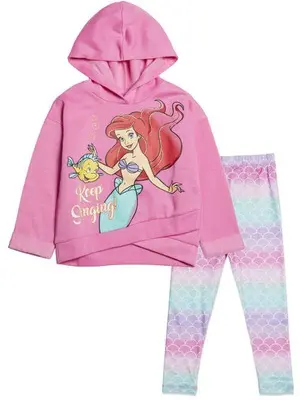 Disney Princess Hoodie And Leggings Set - Princess Ariel Pink Pink