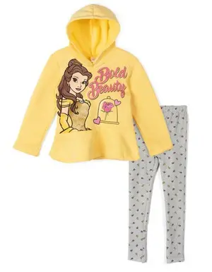 Disney Princess Hoodie And Leggings Set - Princess Belle Yellow Yellow