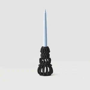 FORM & SEEK Frosting Loop Candle Holder Black