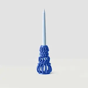 FORM & SEEK Frosting Loop Candle Holder Blue